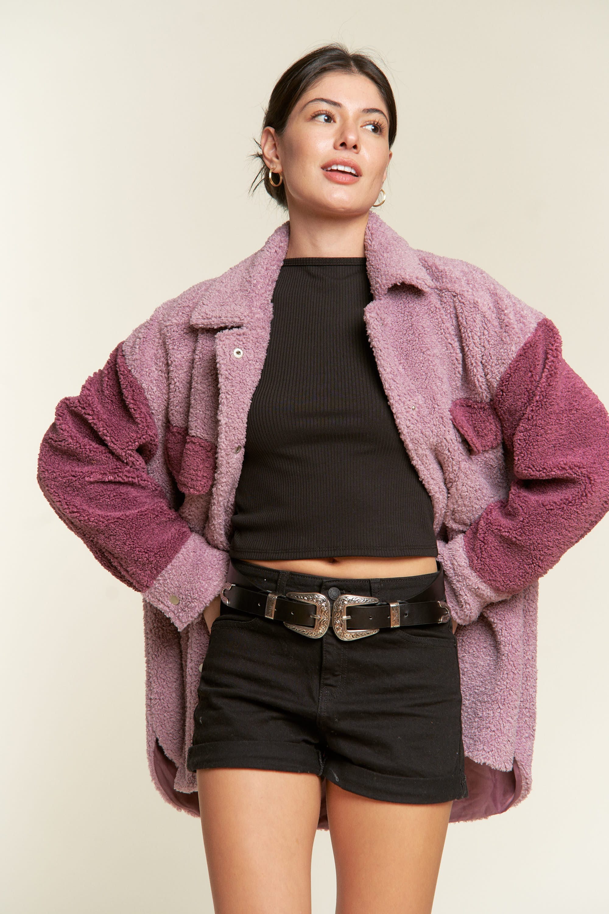 Colorblock Sherpa Jacket - Etsy