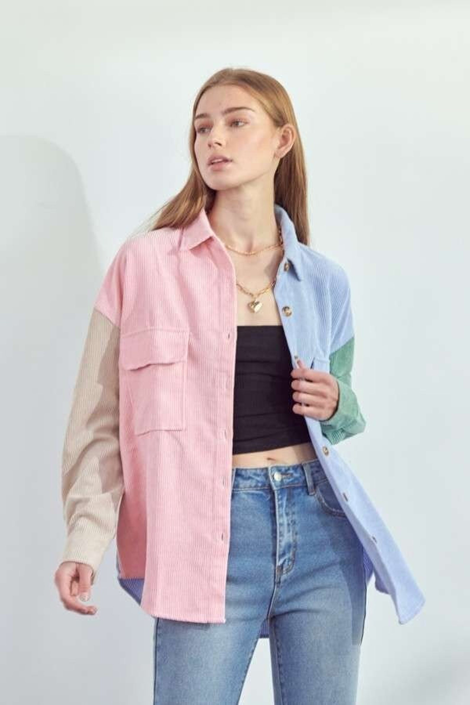 Pastel Corduroy Shirt Jacket - Etsy