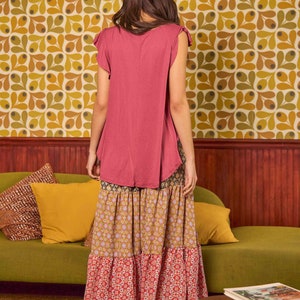 Multi-print Layered Long Skirt - Etsy