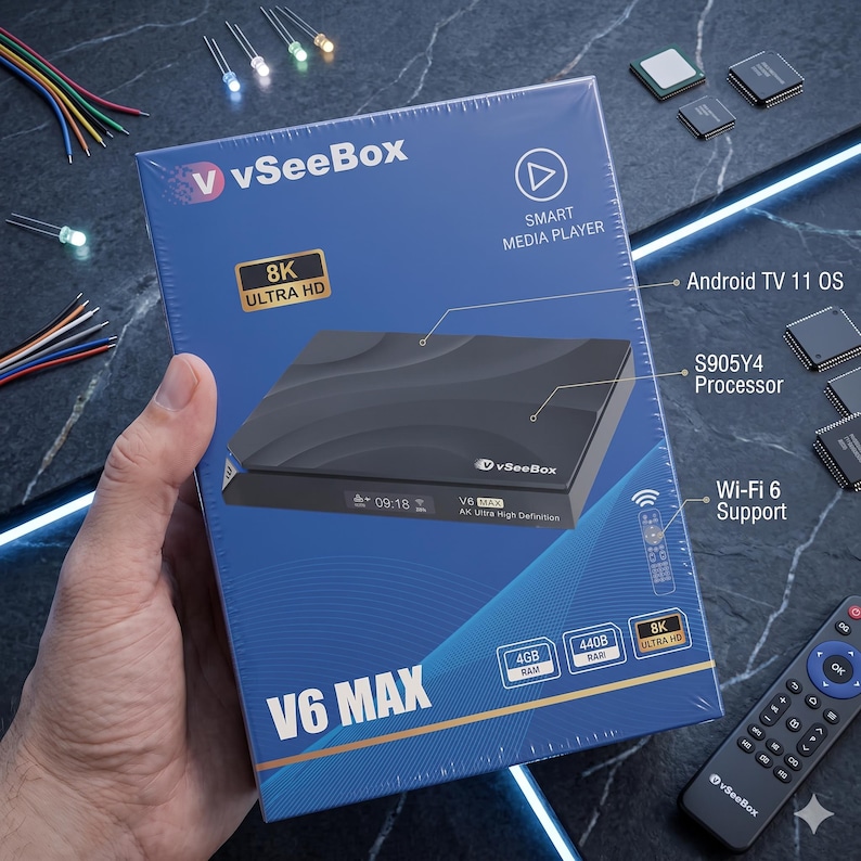 Vseebox V6 Max 2026 Model Smart Android 14 Tv Box | 8K Ultra HD 4GB RAM ...