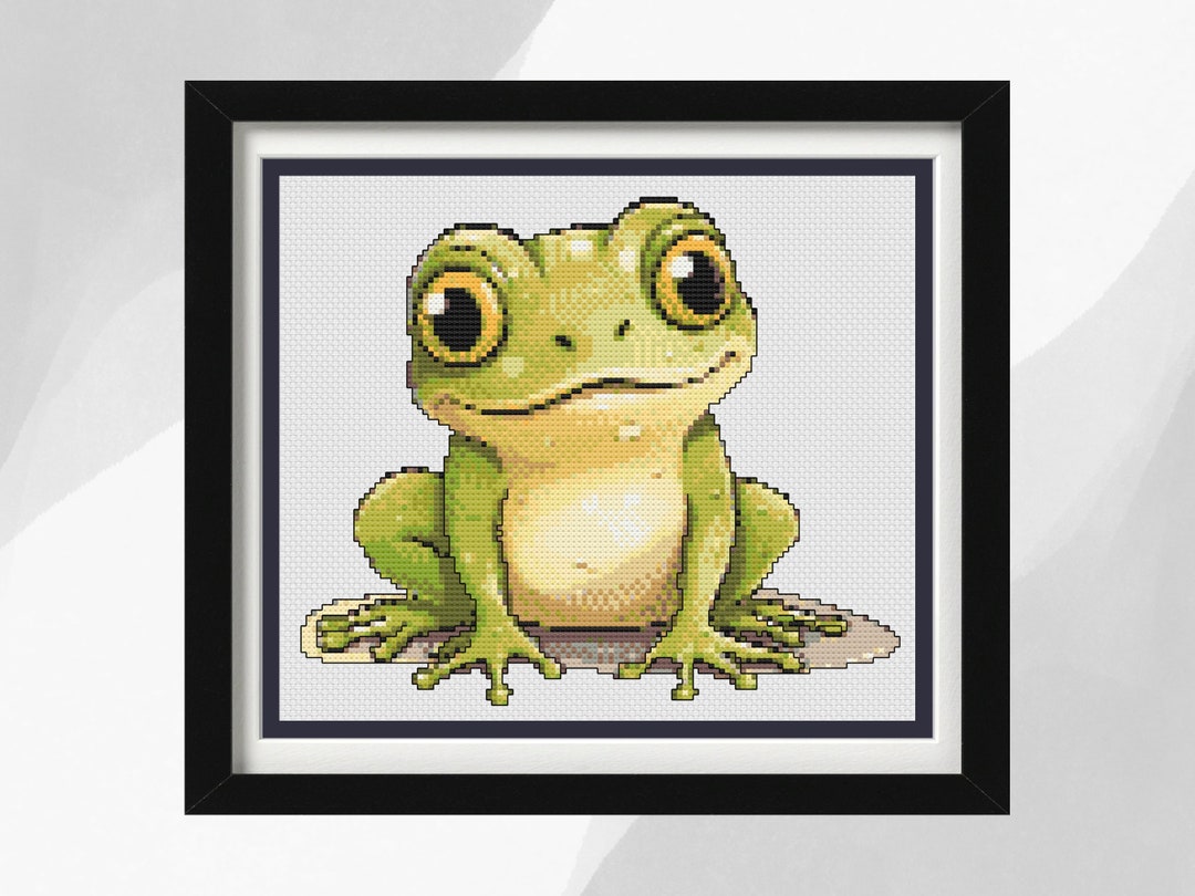 Frog Cross Stitch Pattern, Herbert the Frog Design, Instant PDF ...