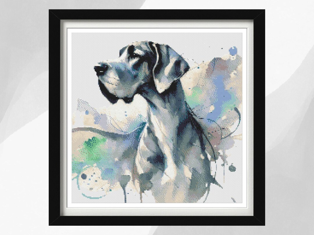Great Dane Cross Stitch Design Pattern, Instant PDF Download ...