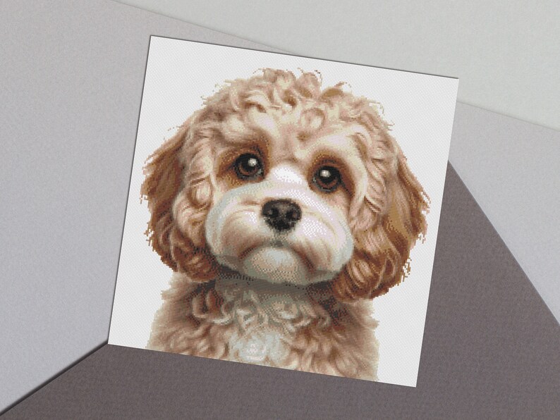 Cavapoo Cross Stitch Pattern, Dog Portrait Design, Instant PDF Download ...