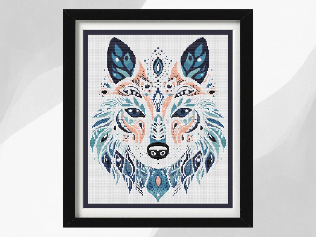 Wolf Cross Stitch Pattern, Instant PDF Download, Animal Cross Stitch ...