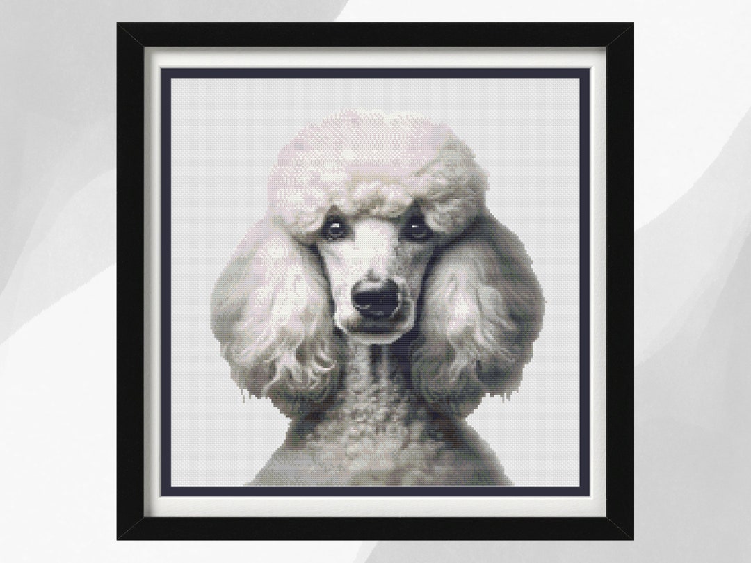 Poodle Cross Stitch Design Pattern, Dog Portrait Design, Instant PDF ...