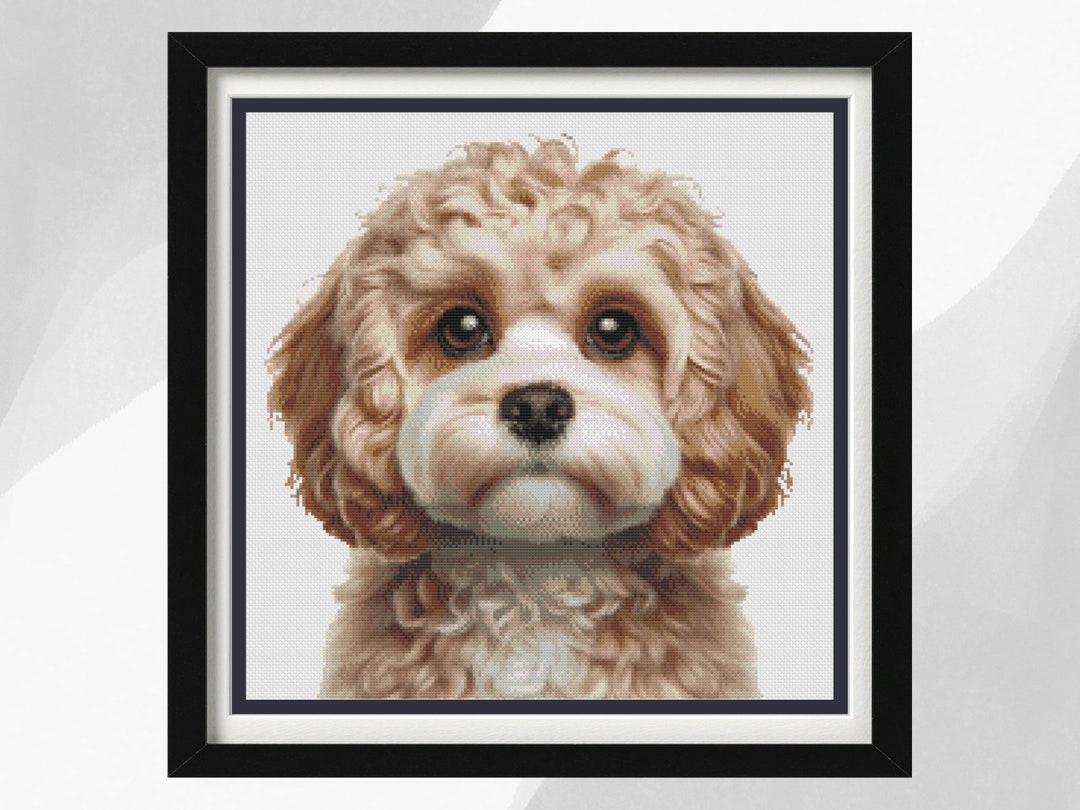 Cavapoo Cross Stitch Pattern, Dog Portrait Design, Instant PDF Download ...