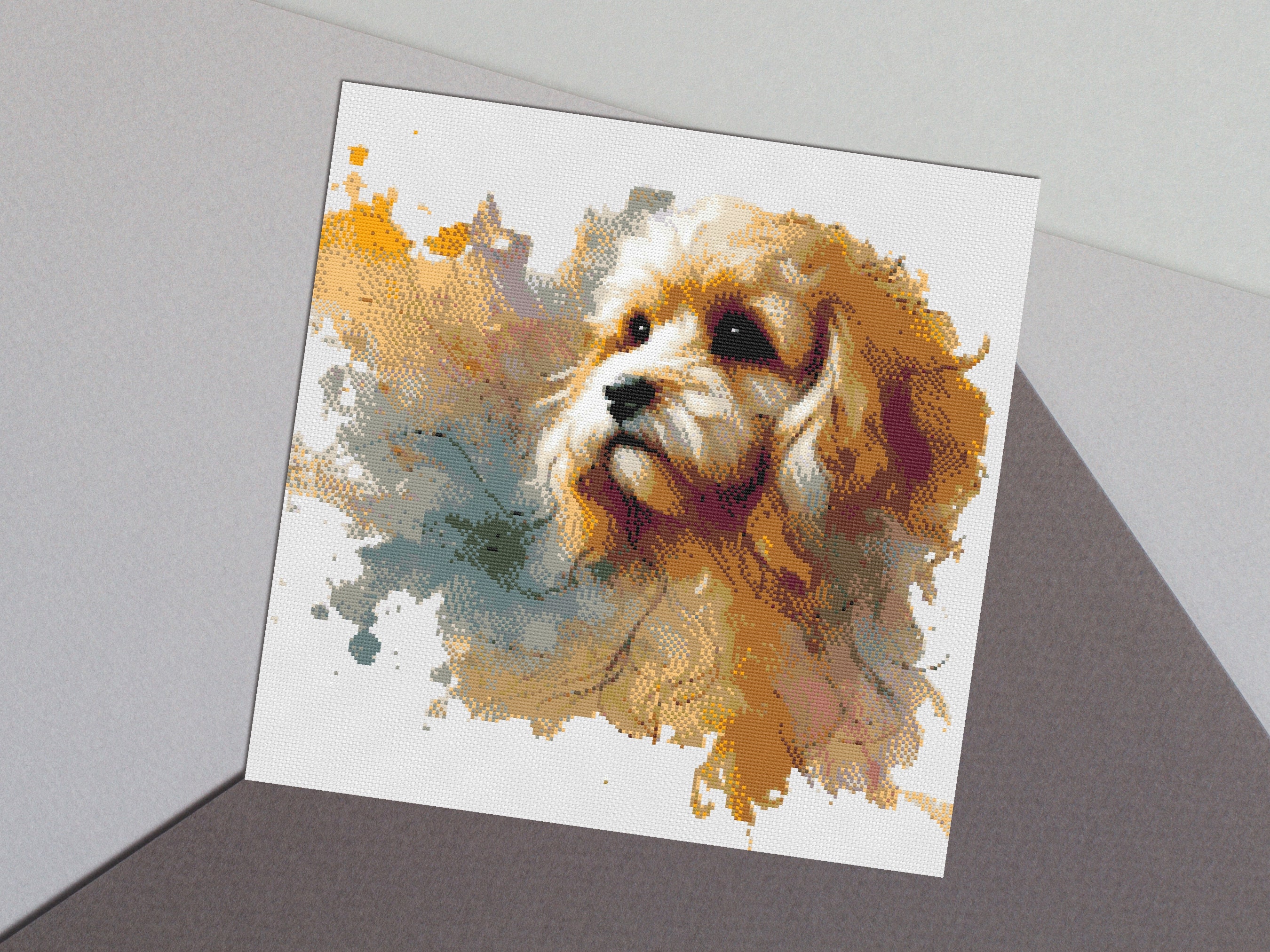 Cockapoo Cross Stitch Design Pattern, Watercolor Dog Portrait, Instant ...