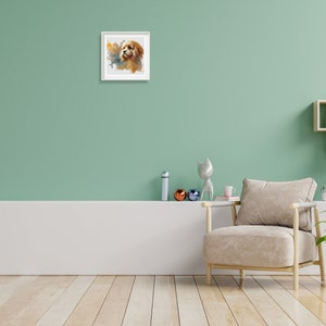 Cockapoo Cross Stitch Design Pattern, Watercolor Dog Portrait, Instant ...