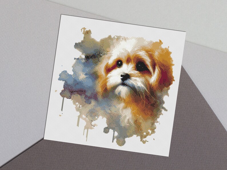Cavapoo Cross Stitch Design Pattern, Instant PDF Download, Watercolor ...