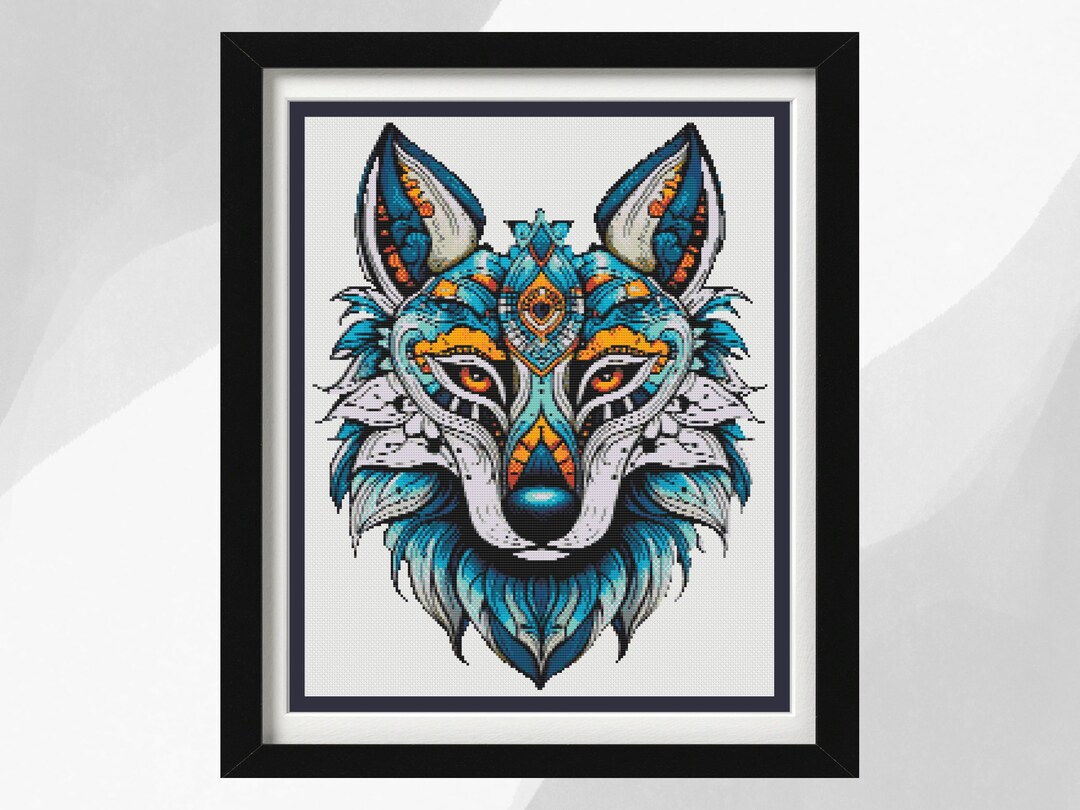 Wolf Cross Stitch Pattern, Instant PDF Download, Animal Cross Stitch ...
