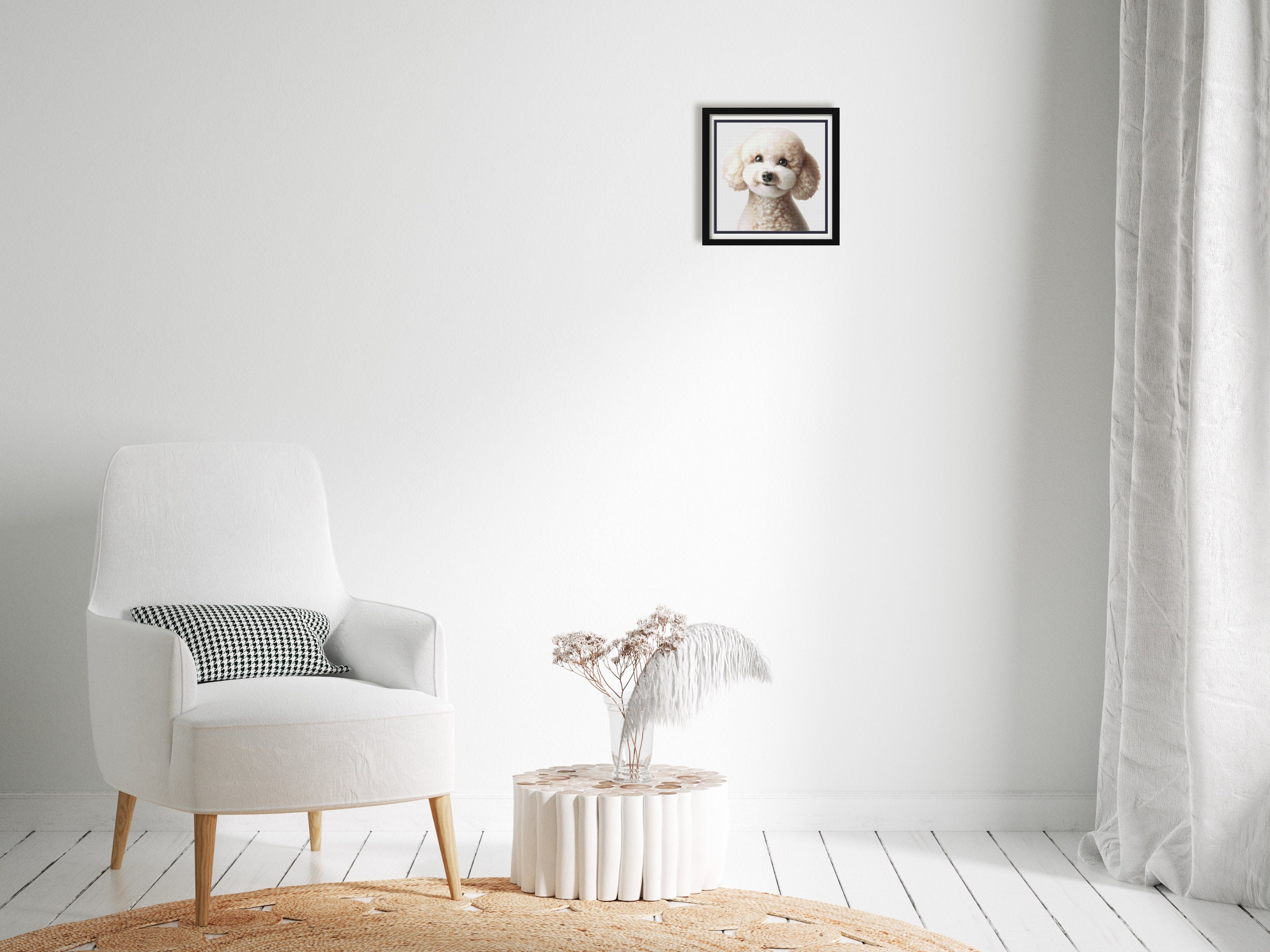 Miniature Poodle Cross Stitch Pattern, Miniature Poodle Portrait ...
