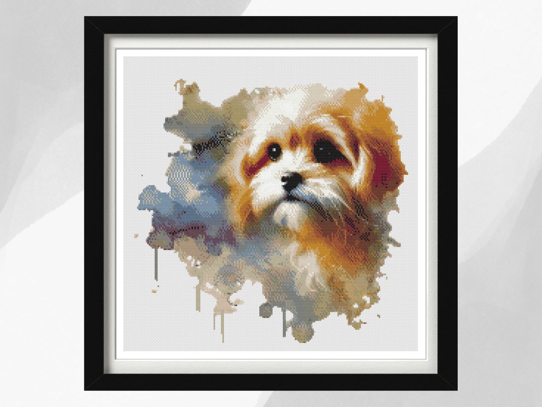 Cavapoo Cross Stitch Design Pattern, Instant PDF Download, Watercolor ...