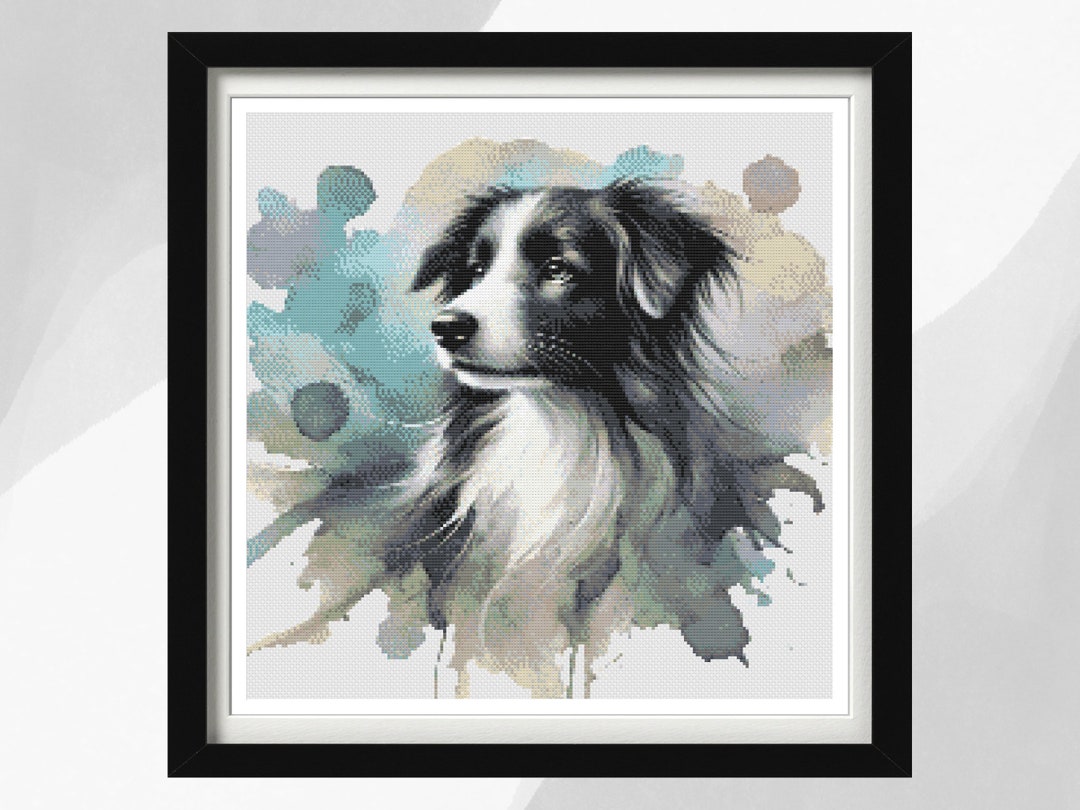 Border Collie Cross Stitch Design Pattern, Instant PDF Download ...