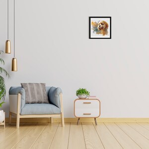 Cockapoo Cross Stitch Design Pattern, Watercolor Dog Portrait, Instant ...