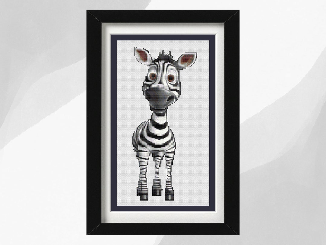 Zebra Cross Stitch Pattern, Stripe the Zebra, Instant PDF Download ...