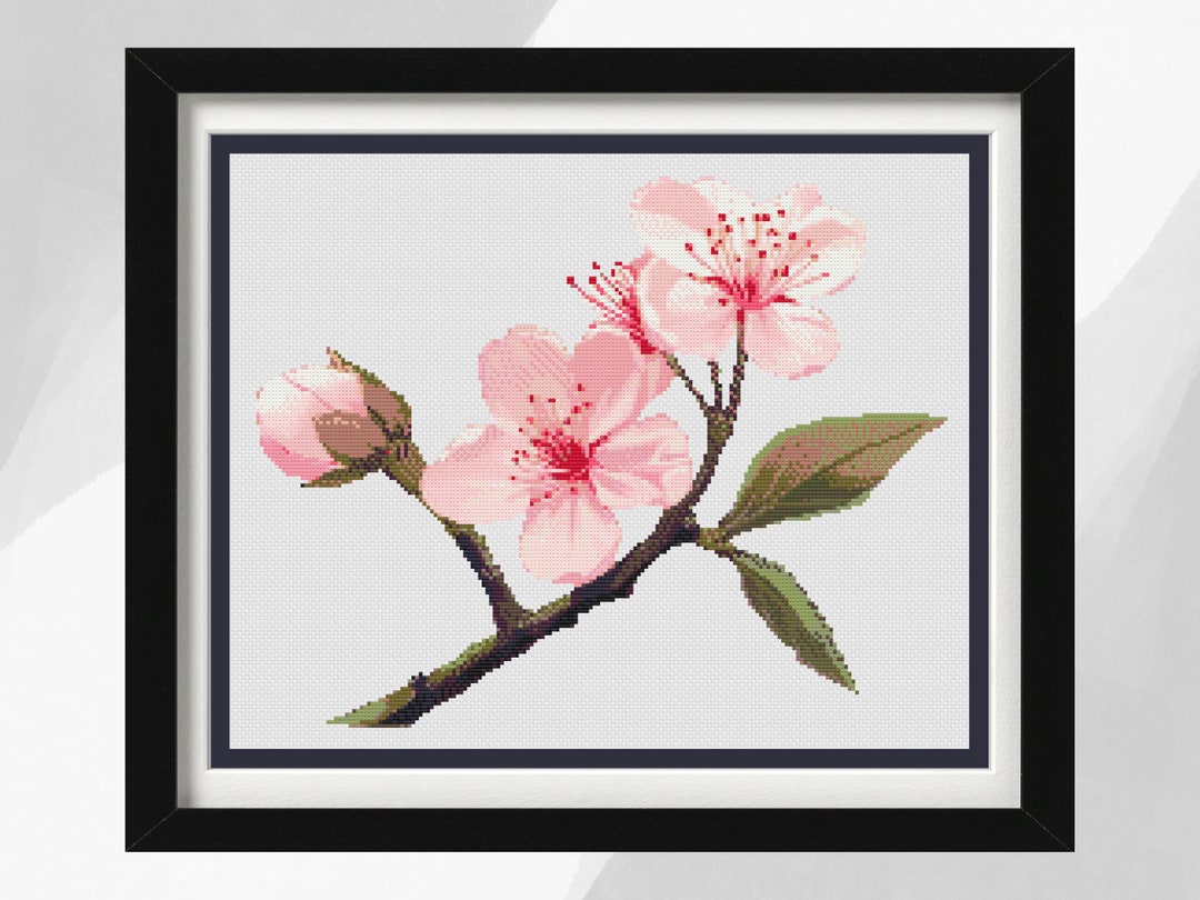 Cherry Blossoms Cross Stitch Design Pattern Instant PDF - Etsy