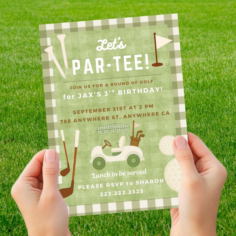 EDITABLE Golf Themed Birthday Party Invitation/ Time to Par-tee - Etsy