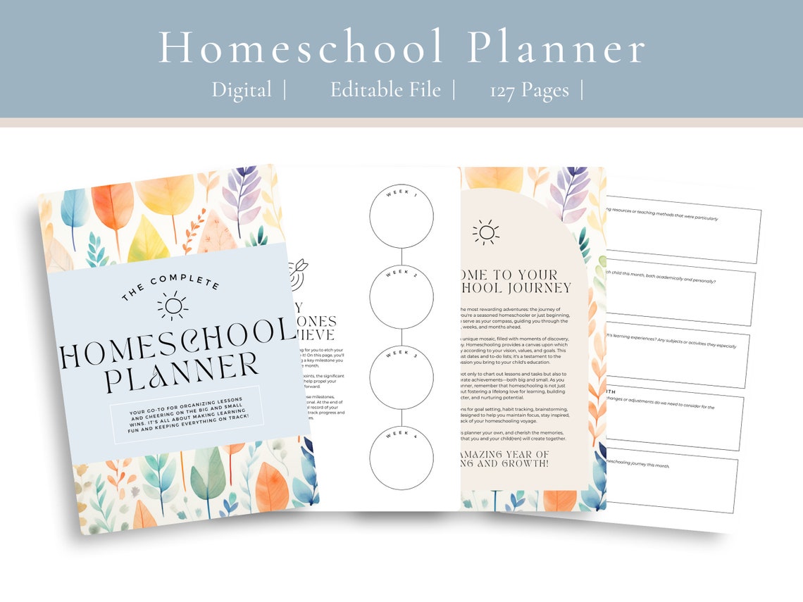 The Complete Home School Planner Digital Product 127 Pages Printable ...