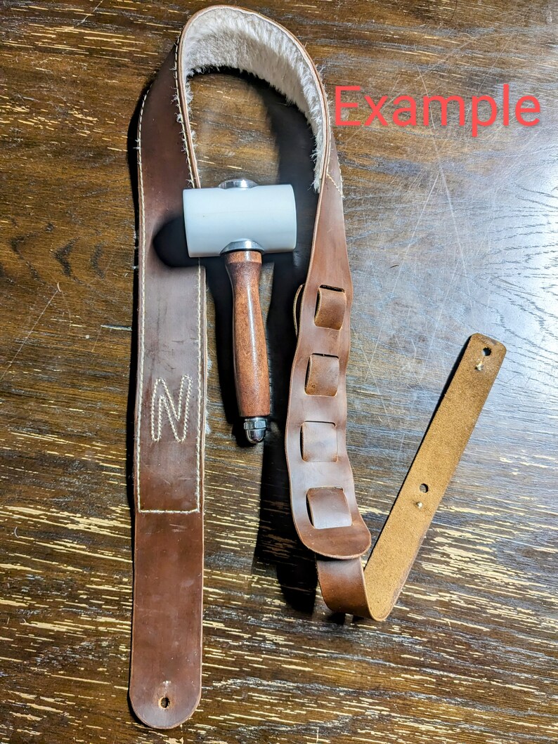 Leather Guitar Strap Sheep Shearling Personalized. No Machinery Used ...