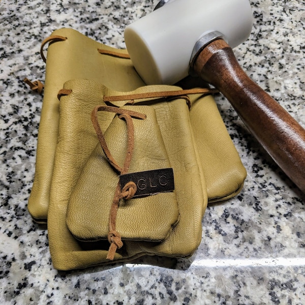 Leather Drawstring Pouch - Etsy