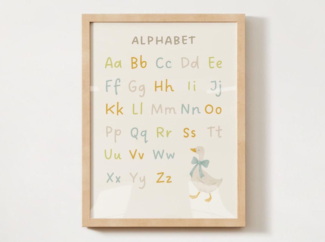 Pastel Alphabet Poster: A to Z, Nursery or Classroom Decor (digital ...