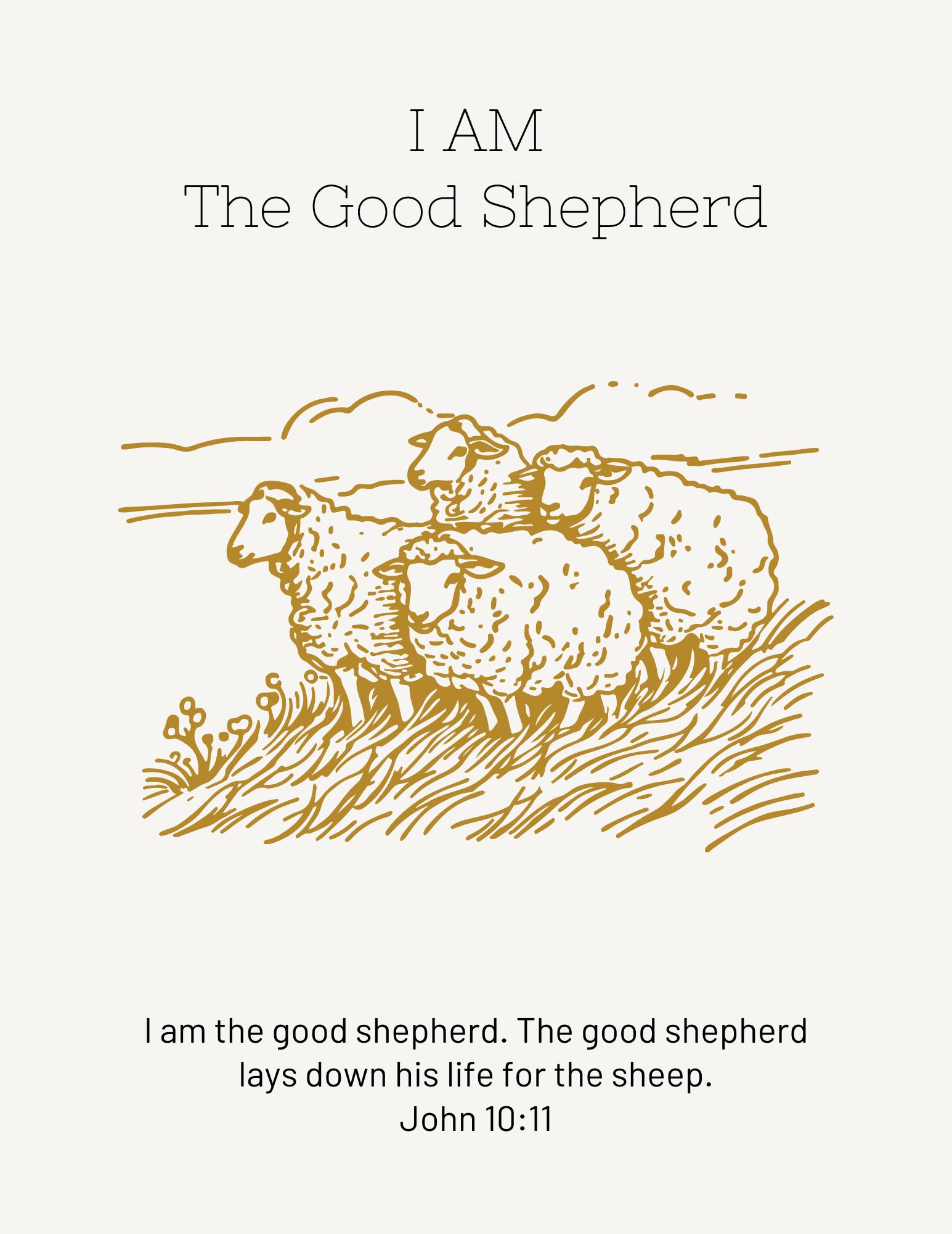 I Am the Good Shepherd Christian Wall Art Biblical Digital Dowload - Etsy