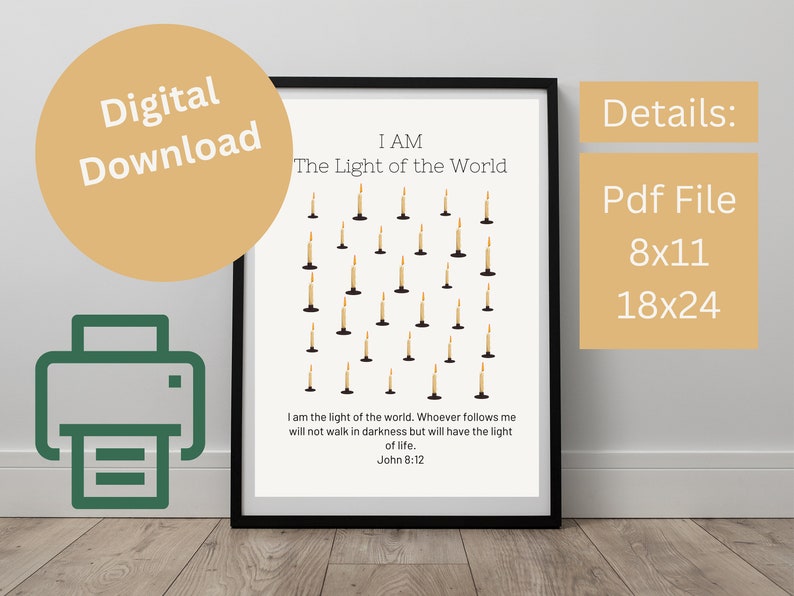 I Am the Bread of Life Printable Digital Design Biblical Wall Art - Etsy