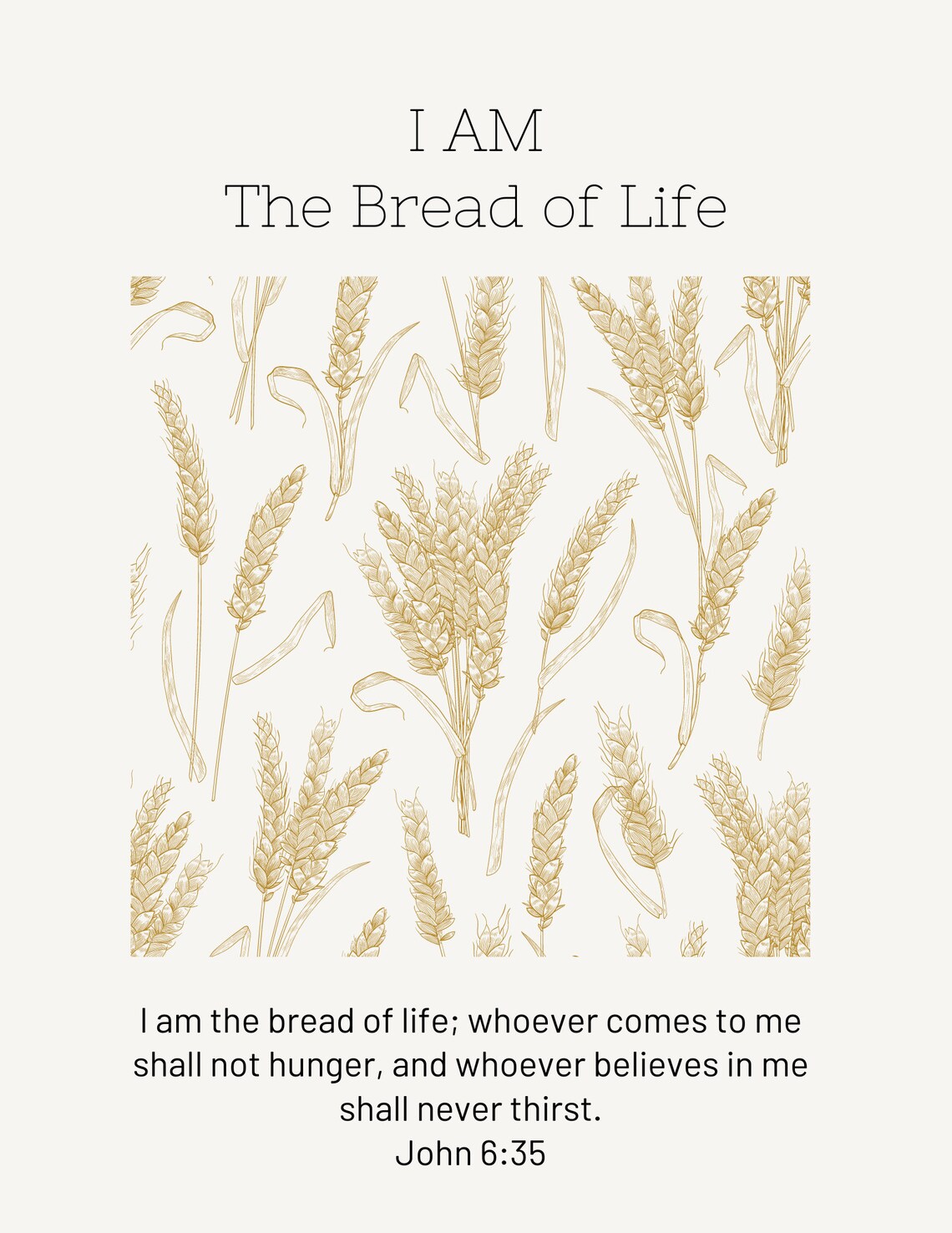 I Am the Bread of Life Printable Digital Design Biblical Wall Art - Etsy