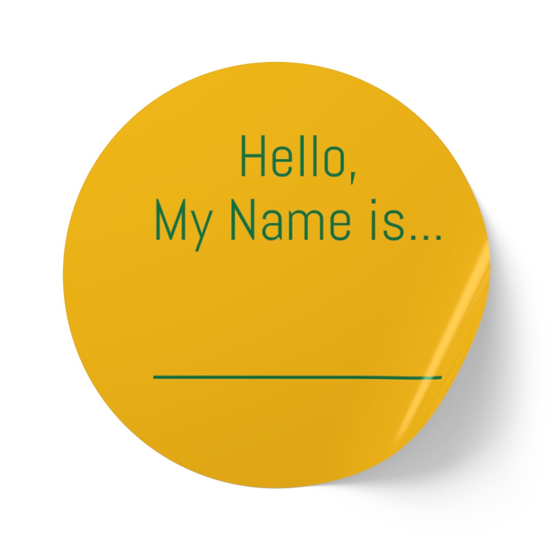 Round Sticker Label Rolls hello My Name Is - Etsy