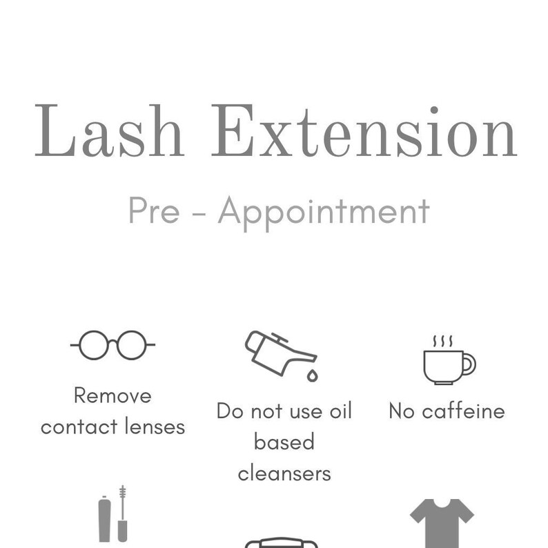 Lash Tech Printable Set | Minimalist | Printable | Lash Extensions - Etsy