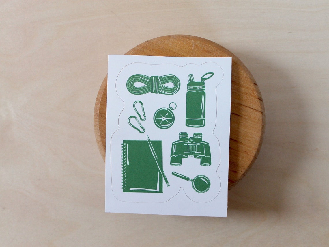 Hiking Gear Sticker for Boys, Forest School Decal for Girls, Adventure ...