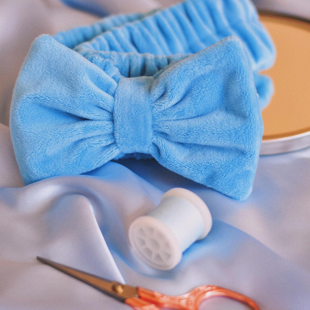 Bow Headband: Terry Cloth Face Washing Hair Accessory - Etsy