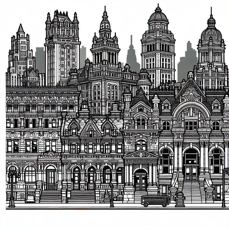 Urban Coloring: the Art of Cityscapes - Etsy