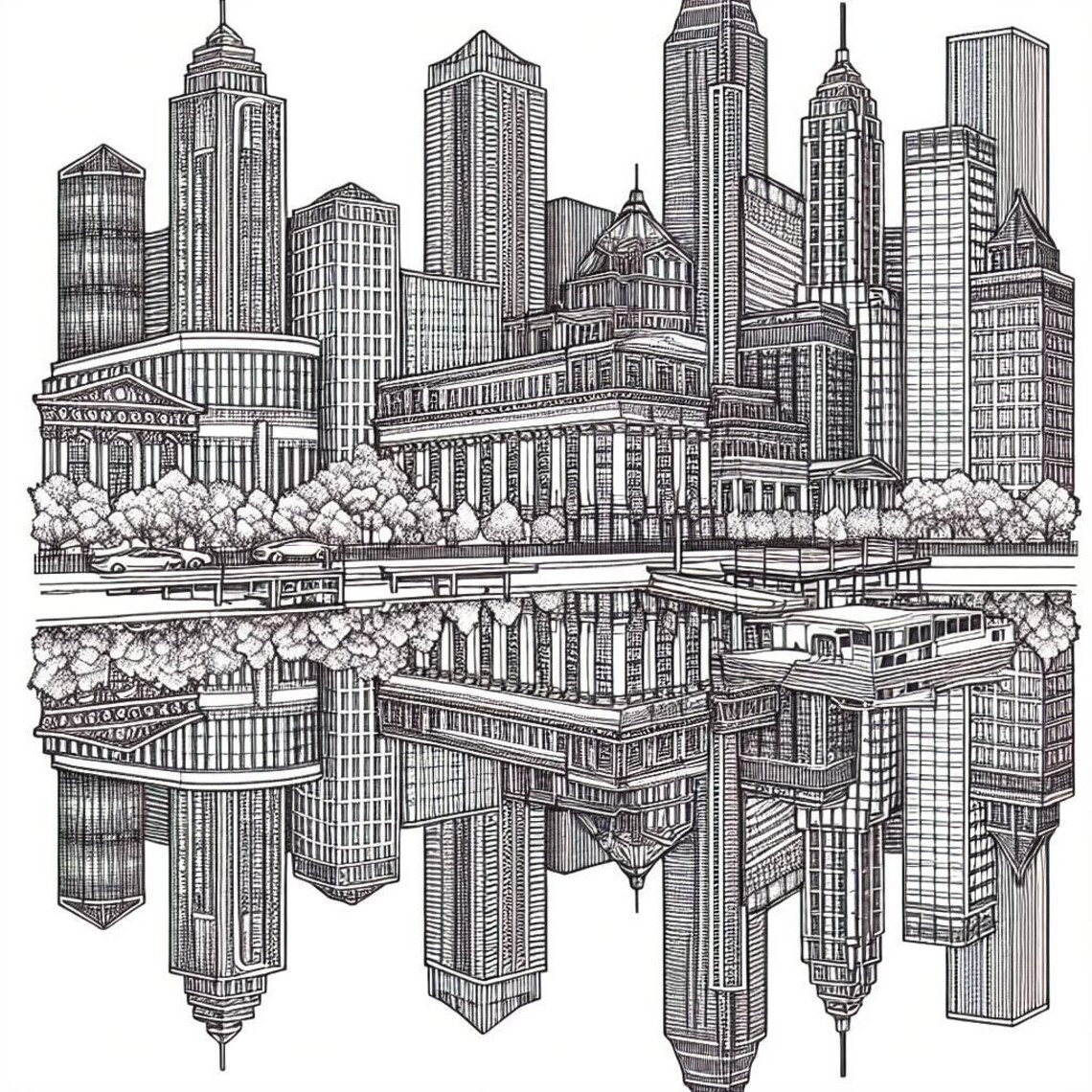 Urban Coloring: the Art of Cityscapes - Etsy