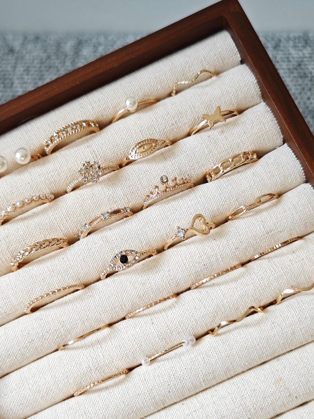 UK Seller! 24pcs Pearl Gold Set Rings, Gold Ring Set ,gift for Her Gold ...