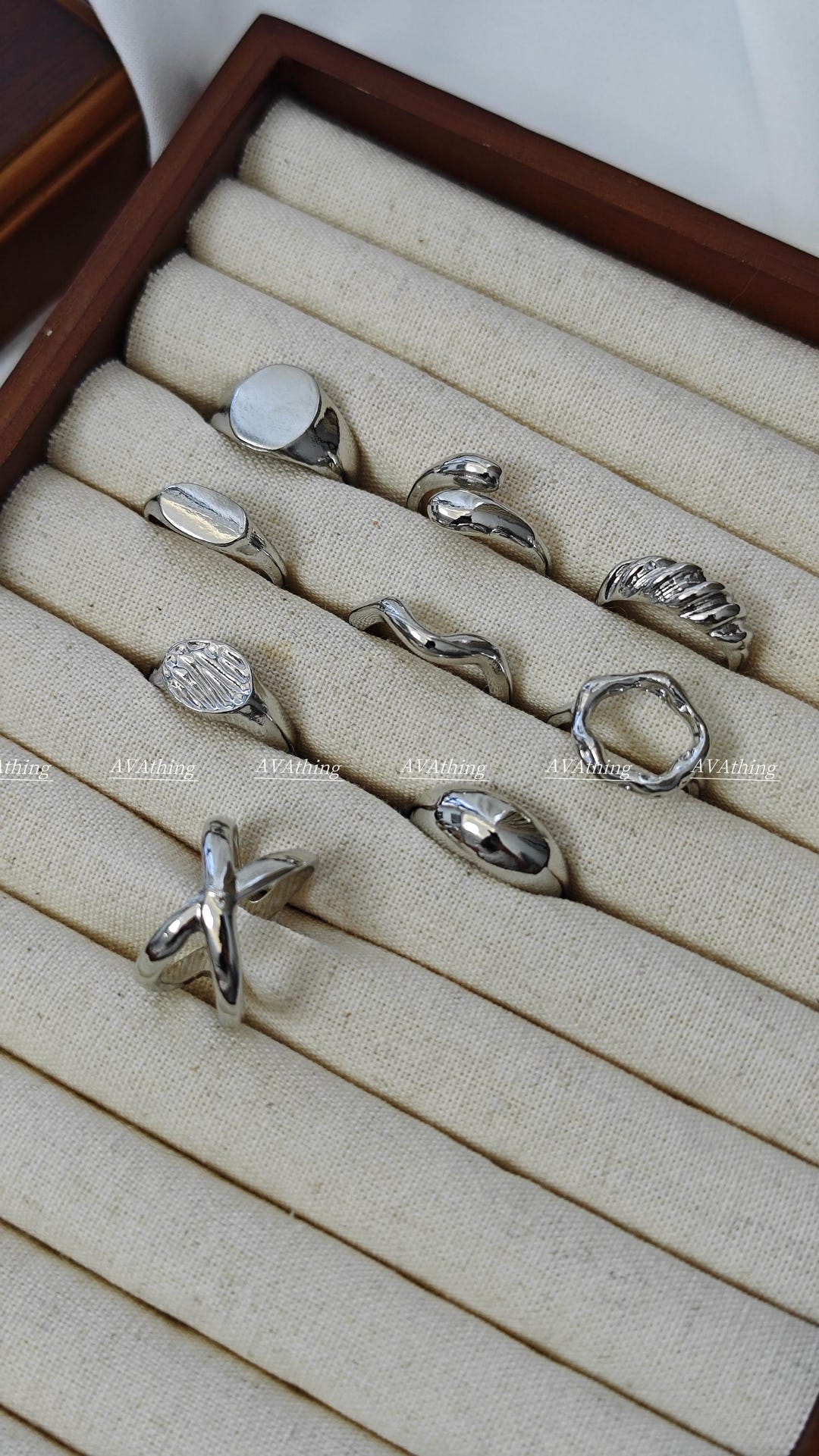 UK Seller! 9pcs Chunky Silver Set Rings, Gold Ring Set ,gift for Her ...