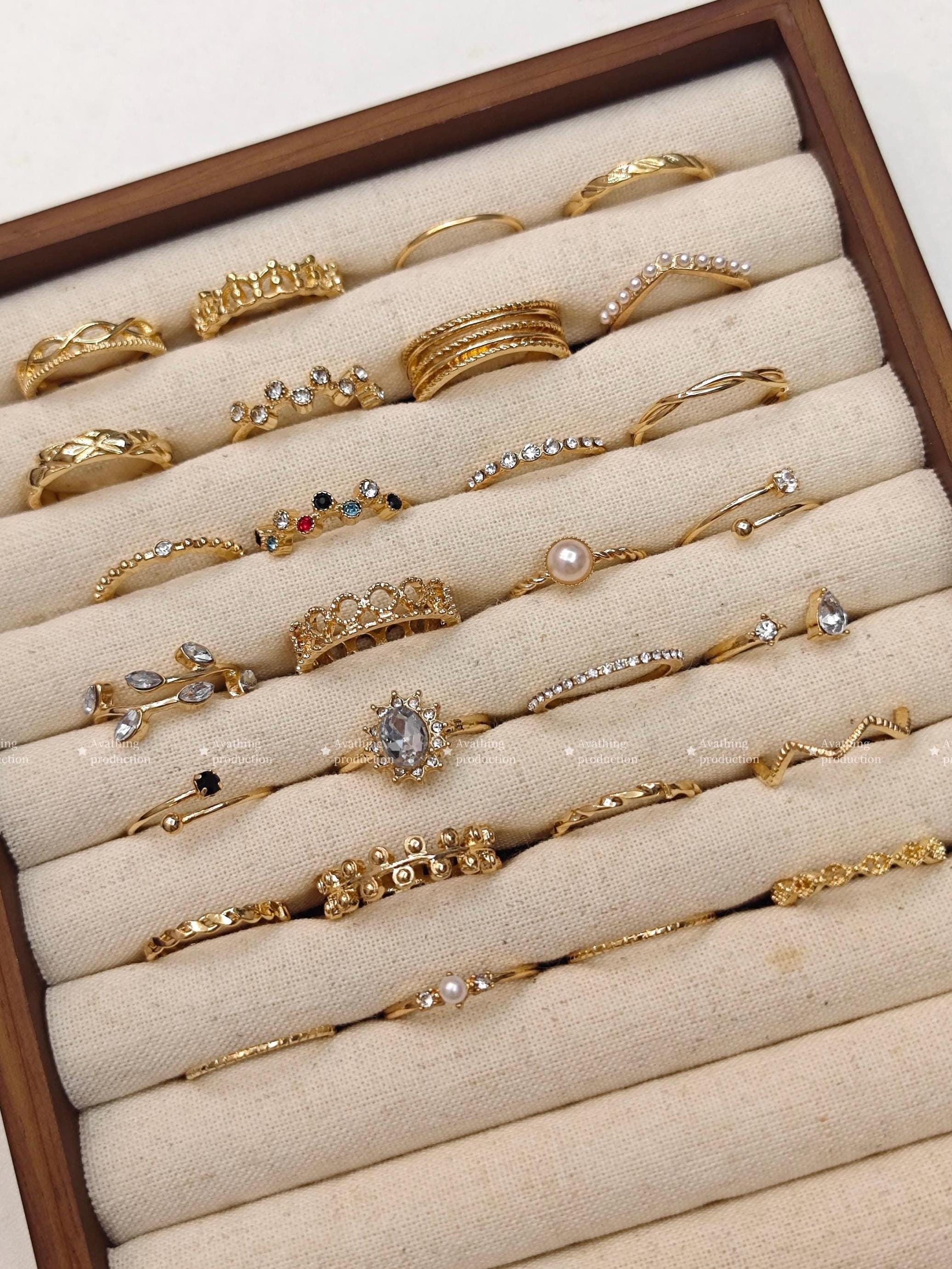 UK Seller! 28pcs Gold Colorful Ring Set Rings, Gold Ring Set ,gift for ...