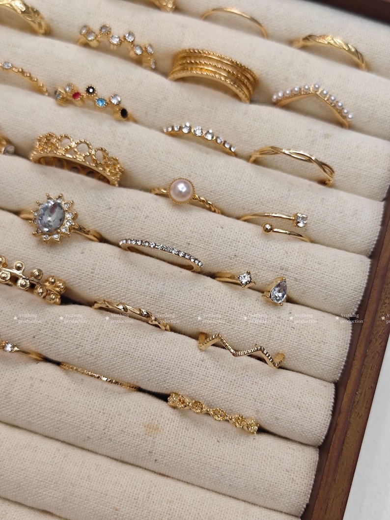 UK Seller! 28pcs Gold Colorful Ring Set Rings, Gold Ring Set ,gift for ...