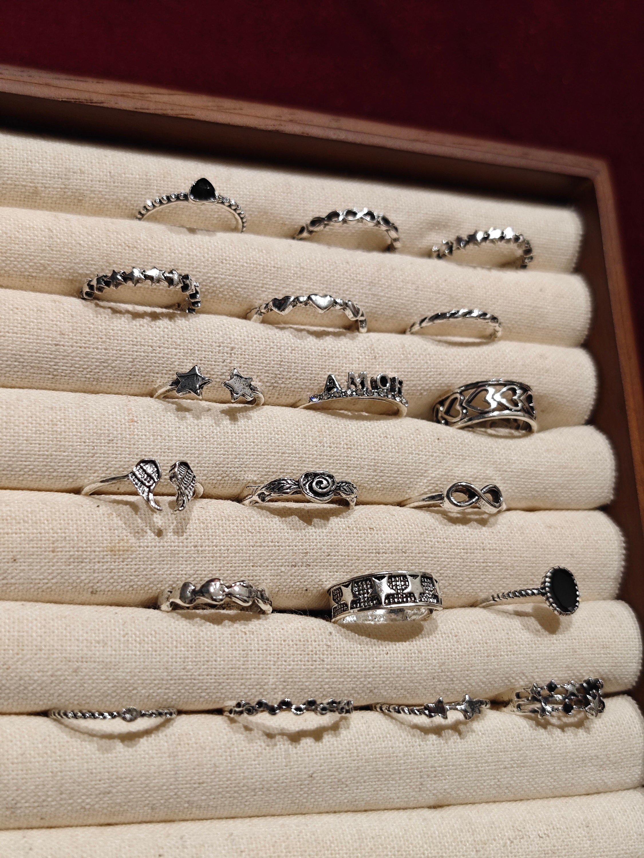 UK Seller 20 Pcs Infinity Gold Black Set Rings, Gold Ring Set ,gift for ...