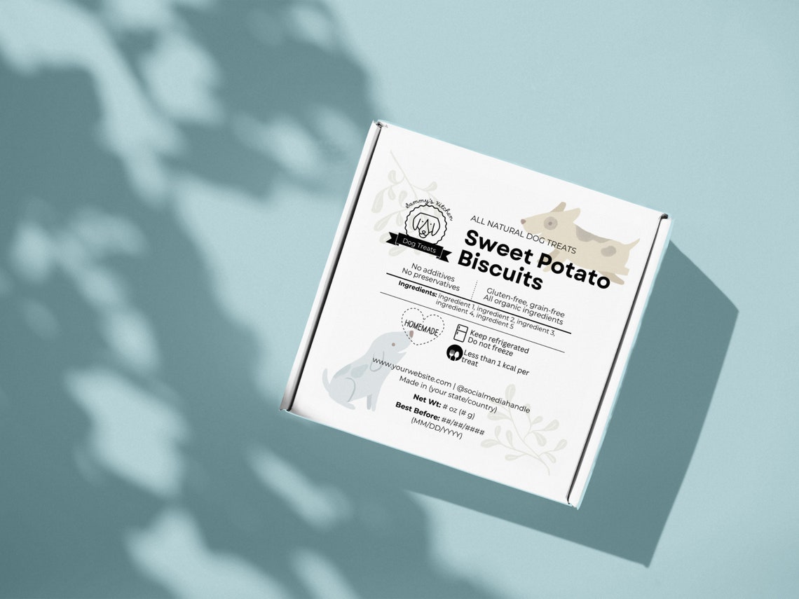 Editable Labels for Dog Treats, Pet Treats, Dog Snack Food Packaging ...