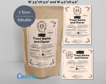 Editable Labels for Dog Treats, Pet Treats, Dog Snack Food Packaging ...
