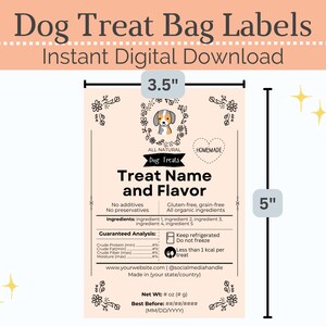 Editable Labels for Dog Treats, Cat Treats, Pet Treats, Dog Treat Bag ...