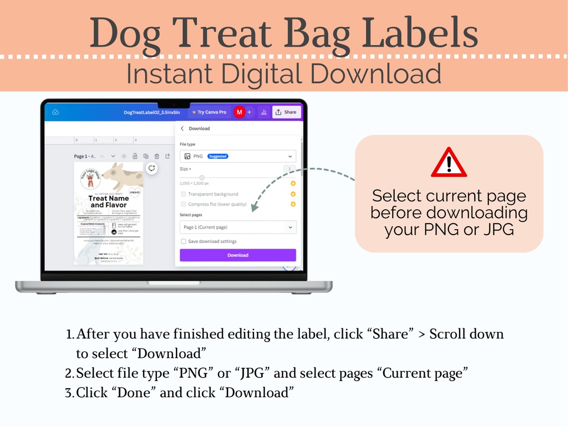 Editable Labels for Dog Treats, Pet Treats, Dog Snack Food Packaging ...