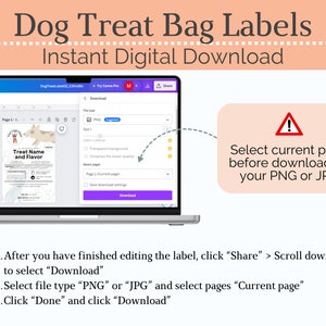 Editable Labels for Dog Treats, Pet Treats, Dog Snack Food Packaging ...