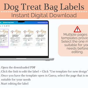 Editable Labels for Dog Treats, Pet Treats, Dog Snack Food Packaging ...