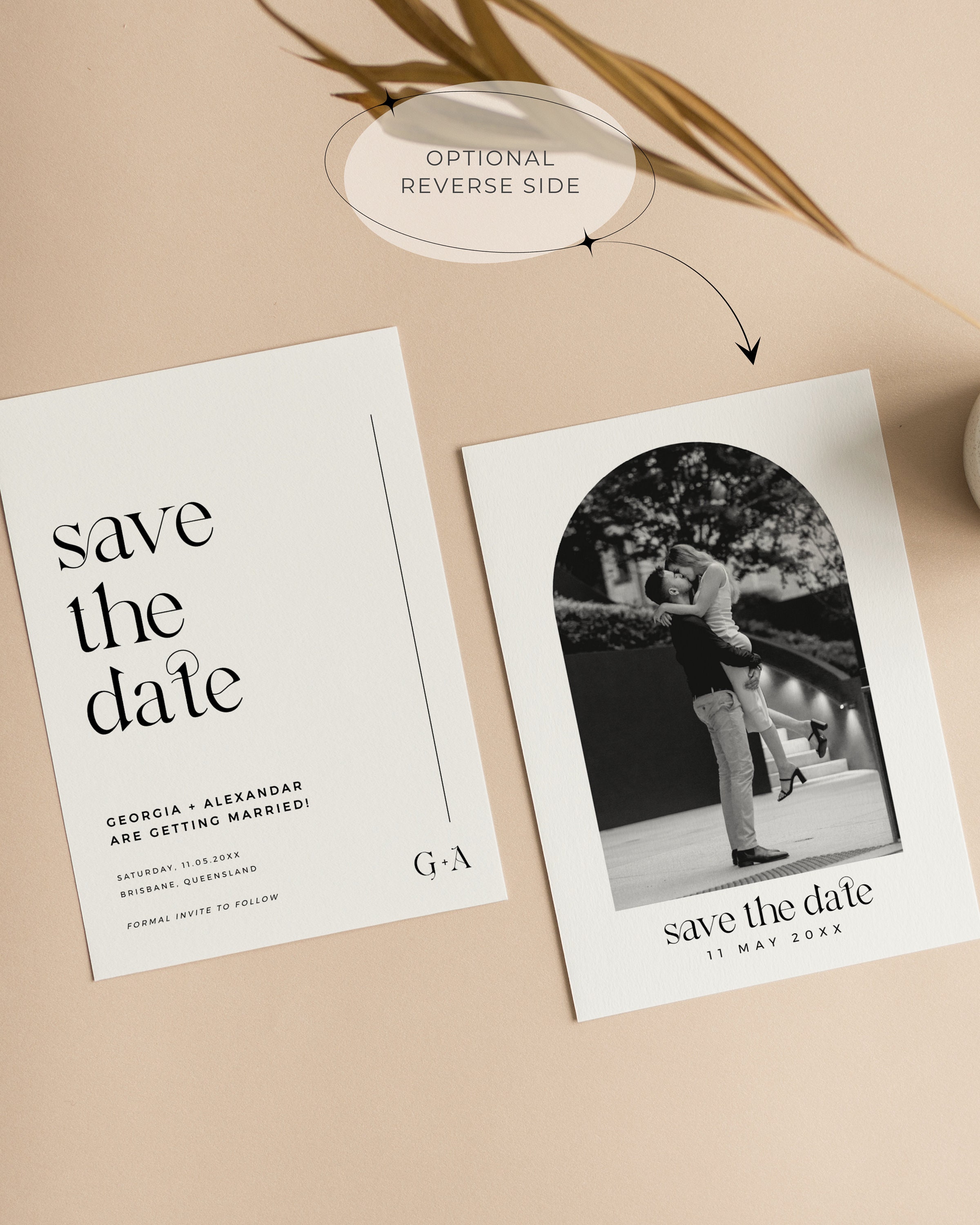 Minimalistic Save the Date Template for Wedding Save Our Date Arch ...