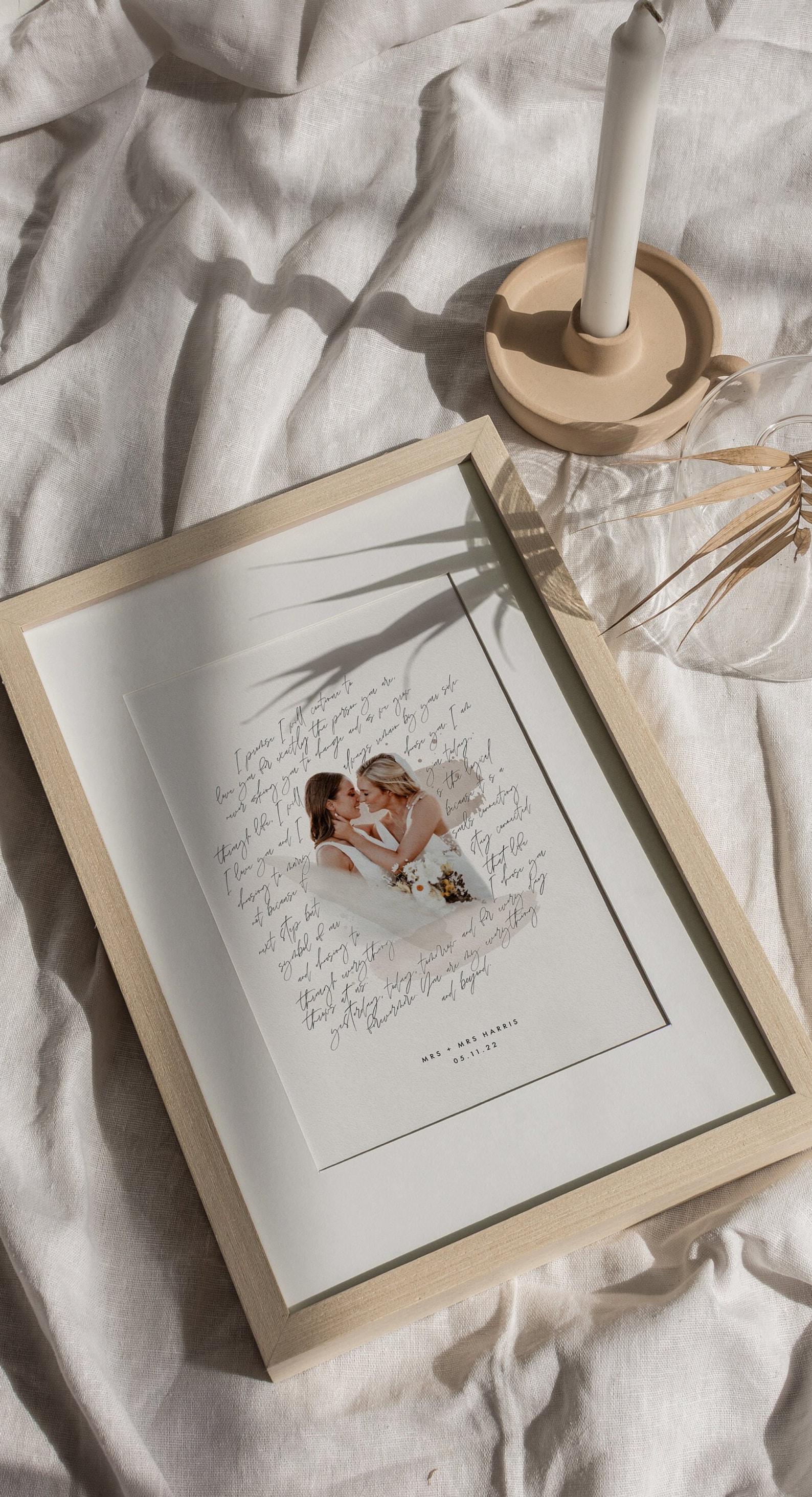 Wedding Vows Wall Art Custom Wedding Date Art for Newly Weds Gift for ...