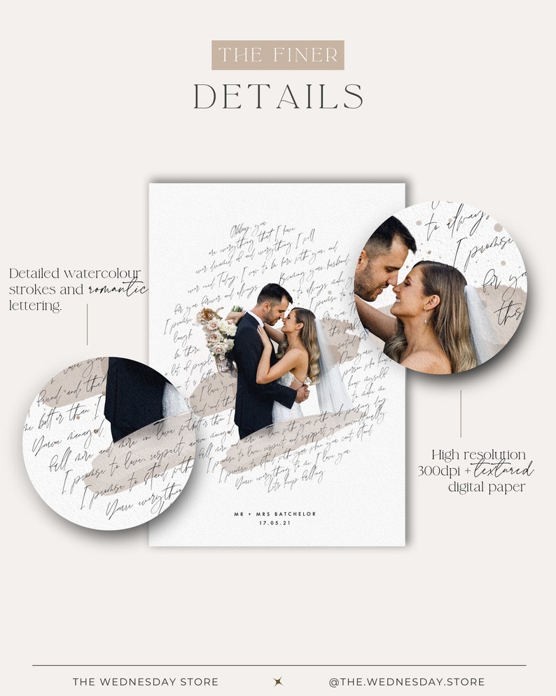 Wedding Vows Wall Art Custom Wedding Date Art for Newly Weds Gift for ...