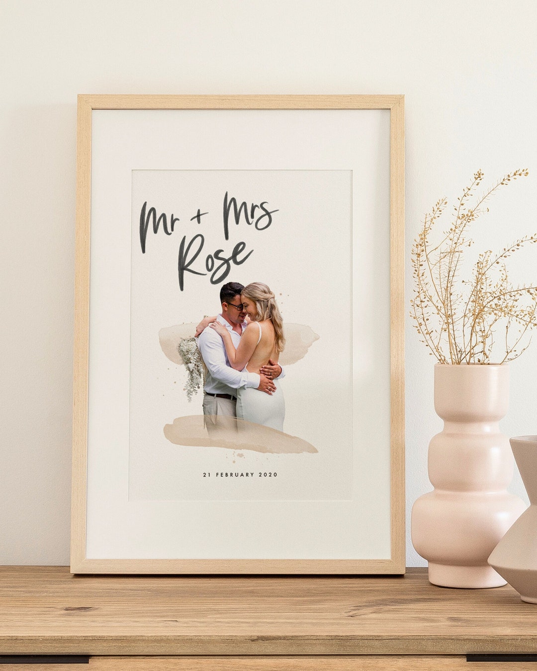 Vow Renewal Gift for Newly Weds Custom Portrait Wedding Illustration ...