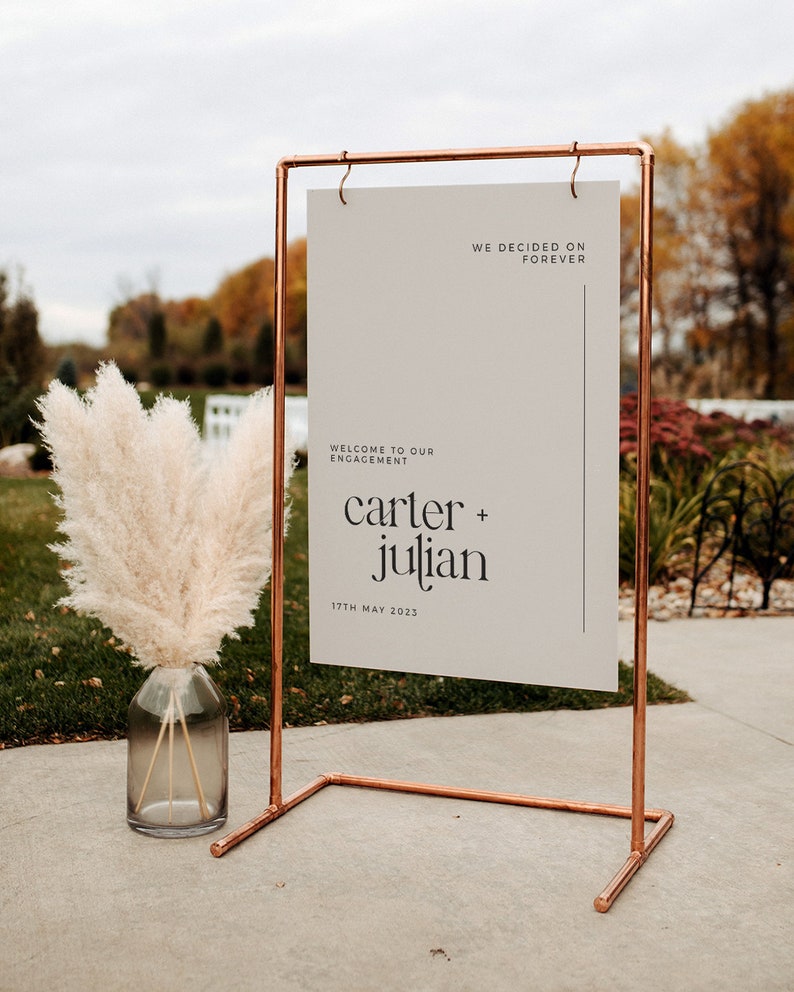 Engagement Party Welcome Sign Minimal Design DIY Template Engagement ...